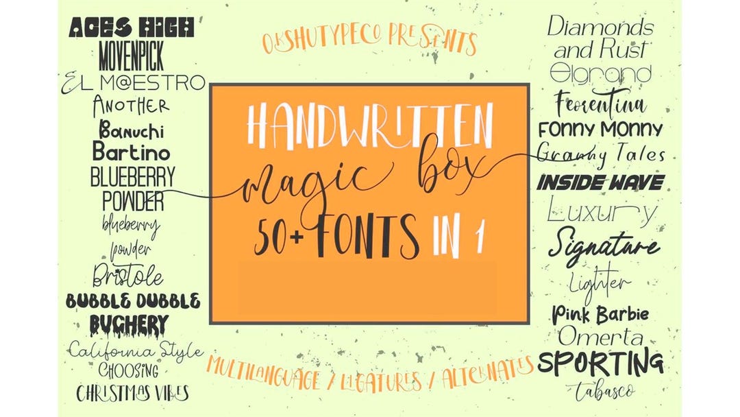 Handwritten Magic Box Font Bundle | Sale| Vintage Canva Fonts| Cricut ...