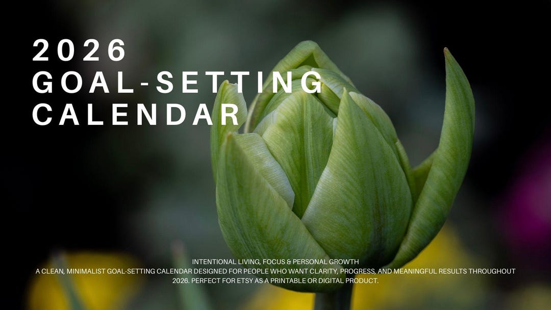 2026 Goal-setting Calendar | Minimalist Monthly Goals Planner | Vision ...