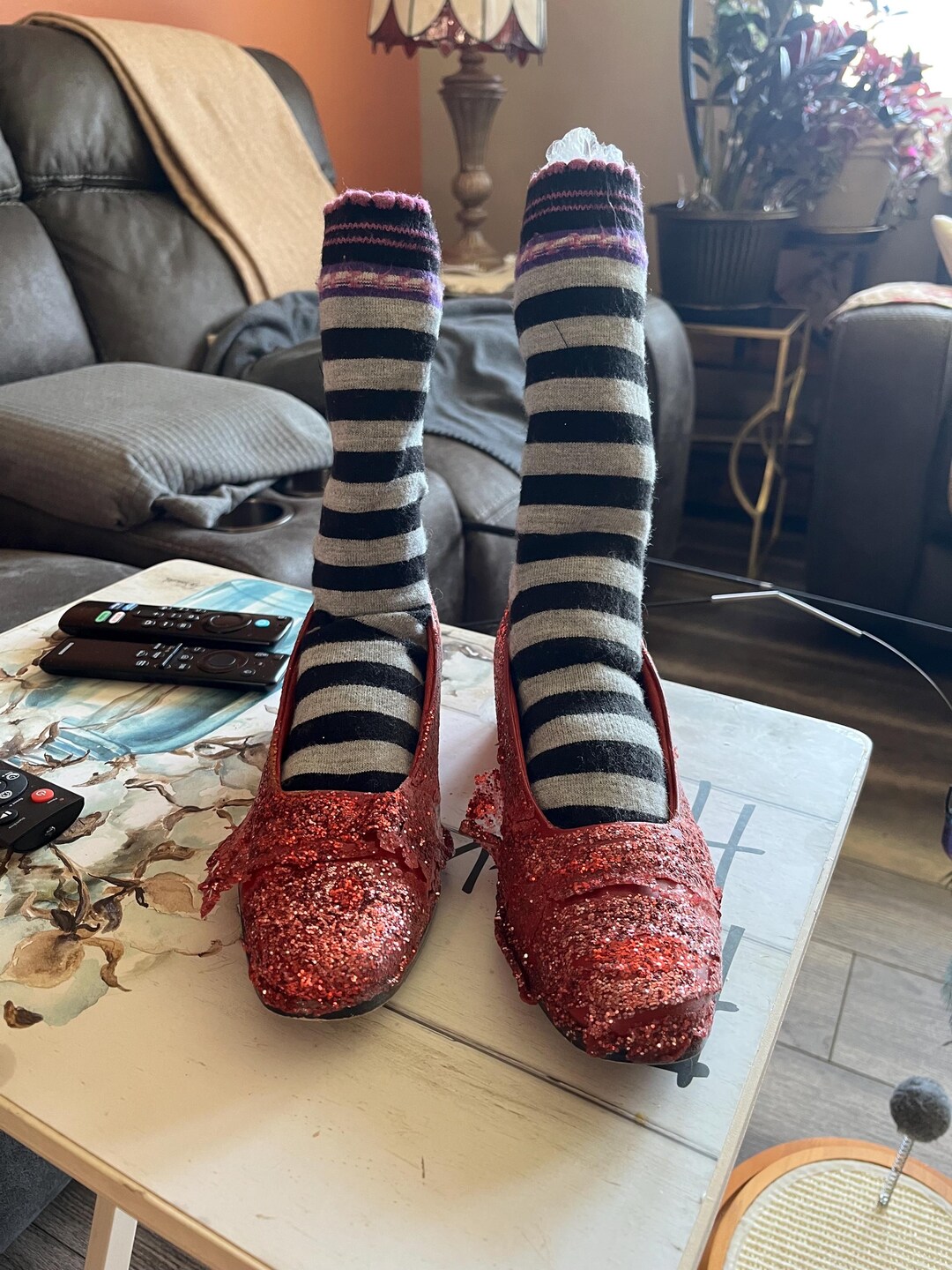 Wizard of Oz Homemade Dorothy Shoes and the Wicked Witches Socks. From ...