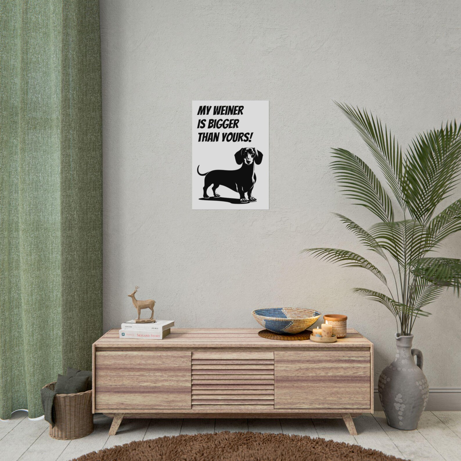 Weiner Dog Poster, Dachshund Print, Humorous Pet Decor, Animal Wall Art ...