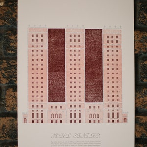 Hotel Statler Letterpress Architecture Print - Etsy