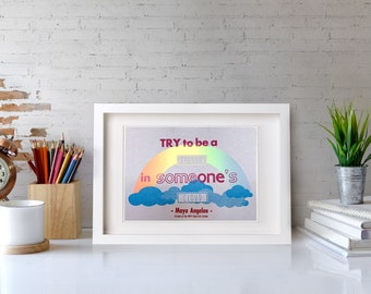 Maya Angelou Rainbow Poster | Etsy