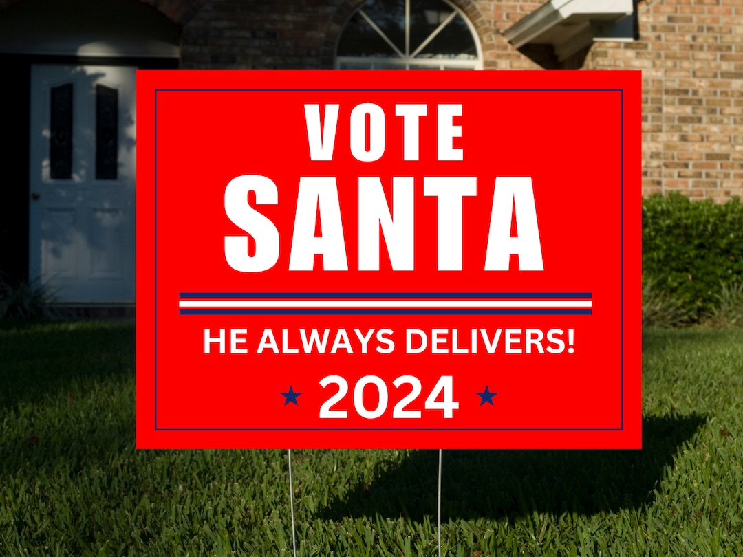 VOTE SANTA 2024 Election Yard Sign Christmas Lawn Decor - Etsy