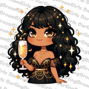 Cute, Latina, Celebration Girl PNG, New Years Design, Instant Download ...