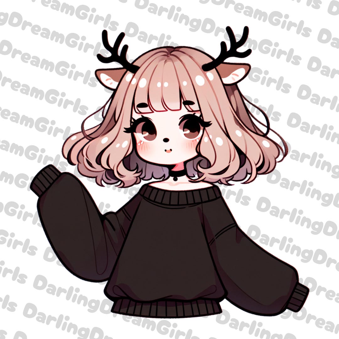 Cute Deer Girl PNG, Design, Instant Download, Digital Design - Etsy