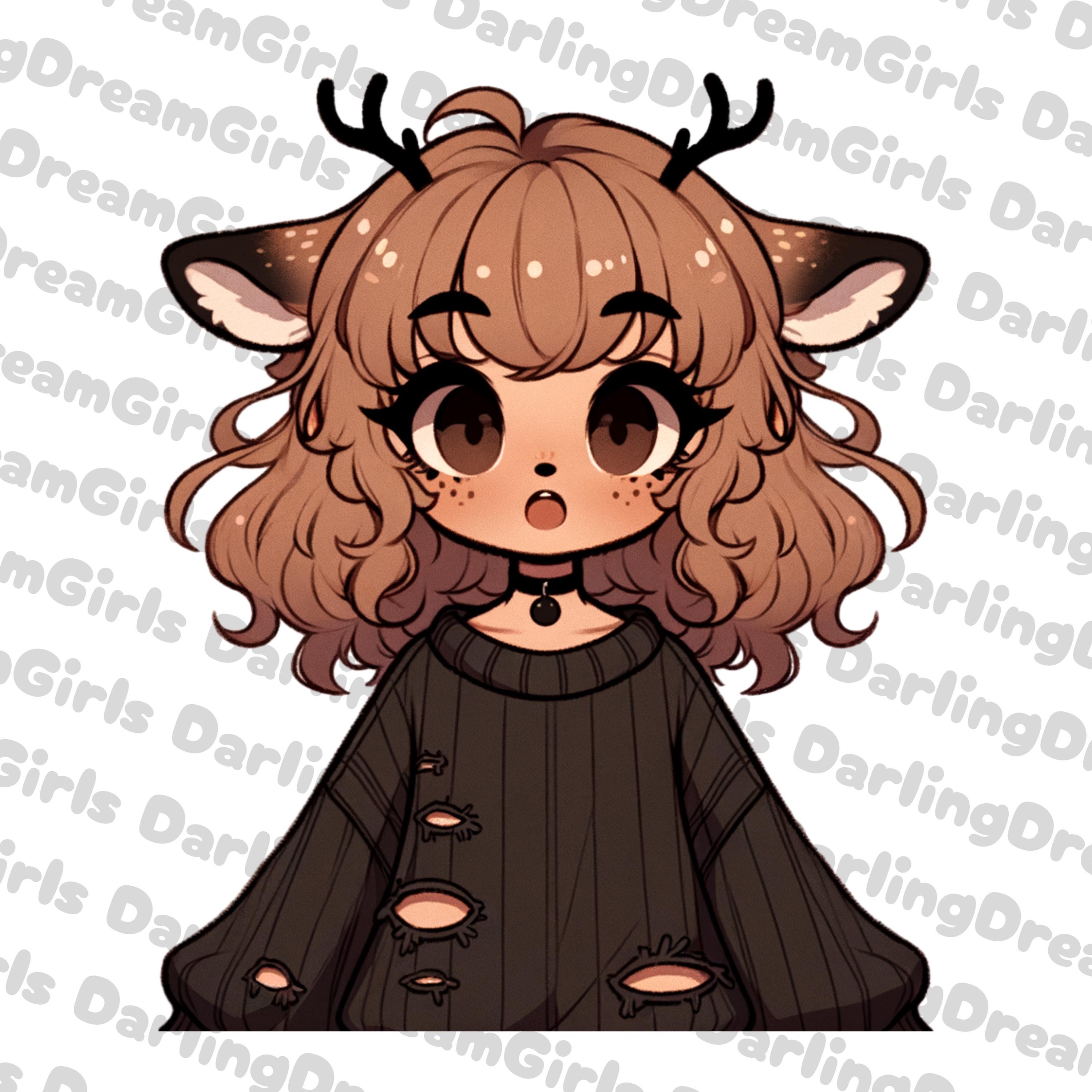 Cute Deer Girl PNG, Design, Instant Download, Digital Design - Etsy