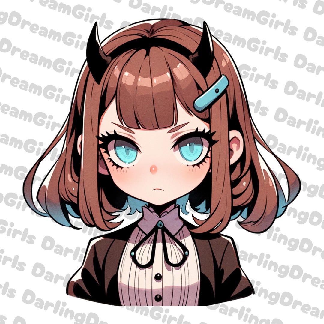 Cute, Brunette, Little Devil Girl PNG, Halloween Design, Instant ...