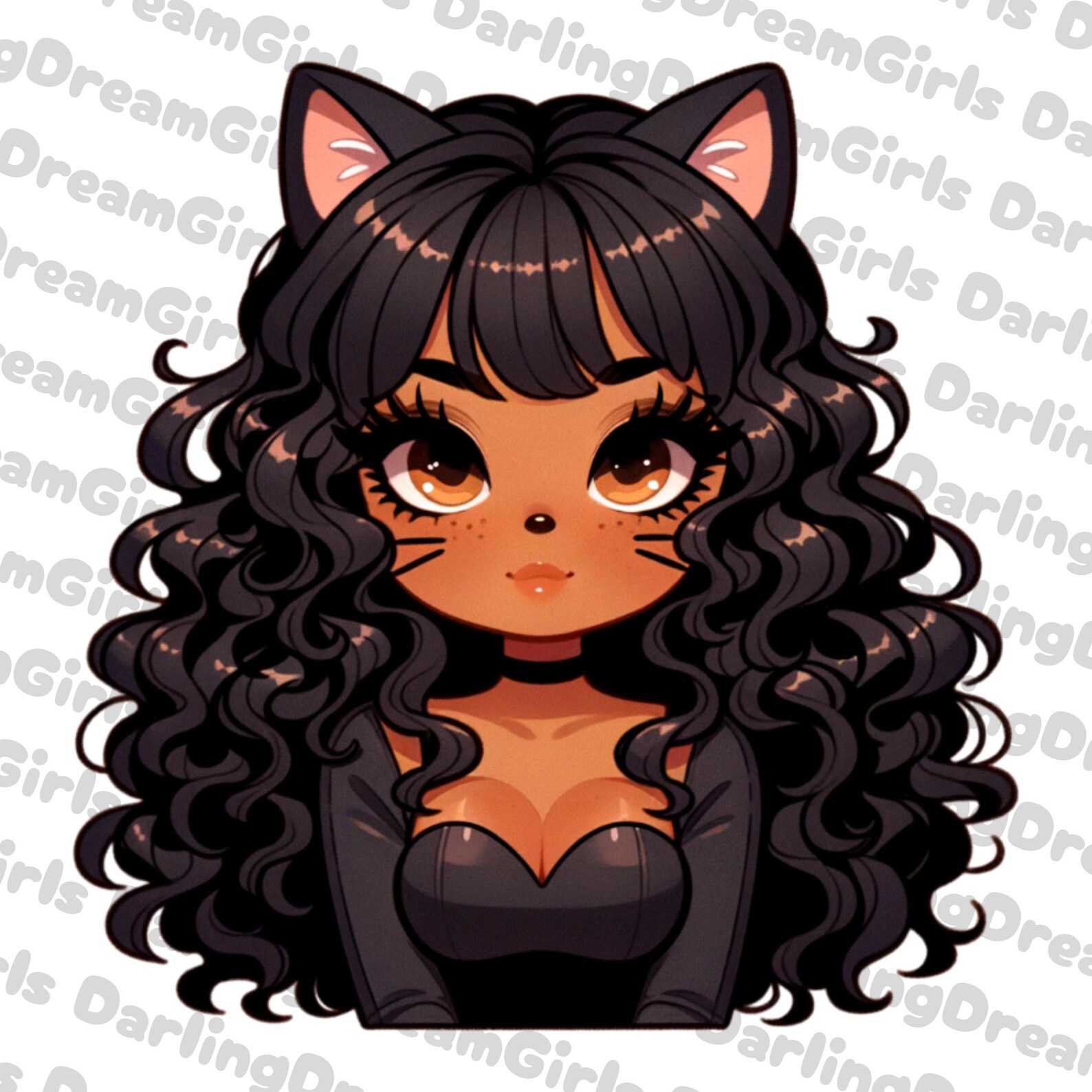 Cute, Bad, Darling, Latina Cat Girl PNG, Halloween Design, Instant ...