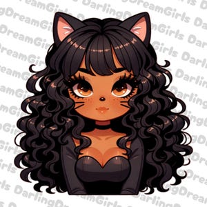 Cute Latina Cat Girl PNG, Halloween Design, Instant Download, Digital ...