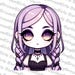 Cute Purple Goth Girl PNG, Design, Instant Download, Digital Design - Etsy