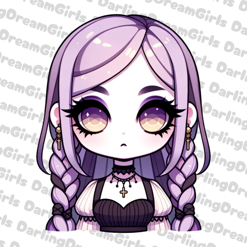 Cute Purple Goth Girl PNG, Design, Instant Download, Digital Design - Etsy