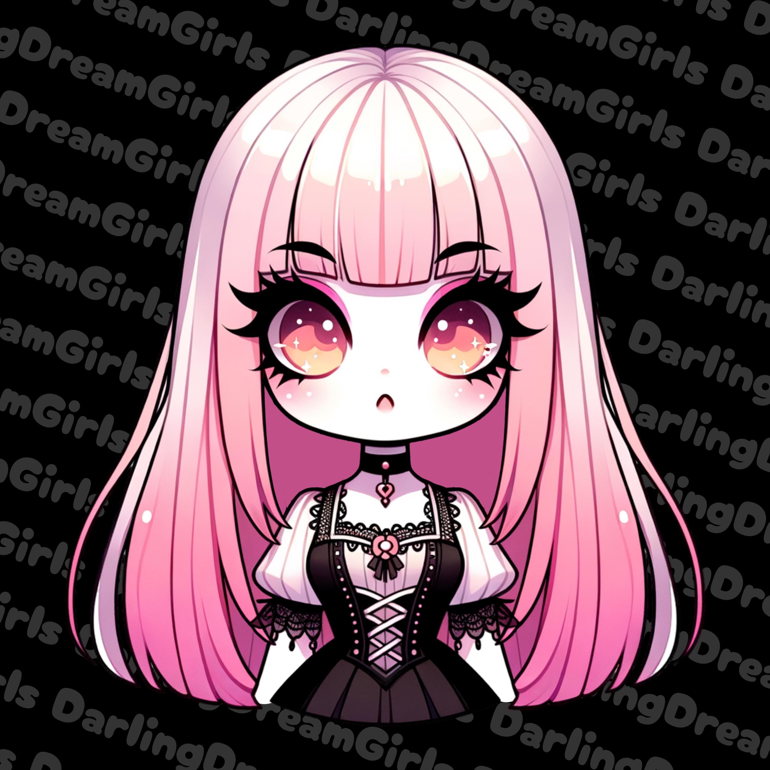 Cute Pink Goth Girl PNG, Design, Instant Download, Digital Design - Etsy
