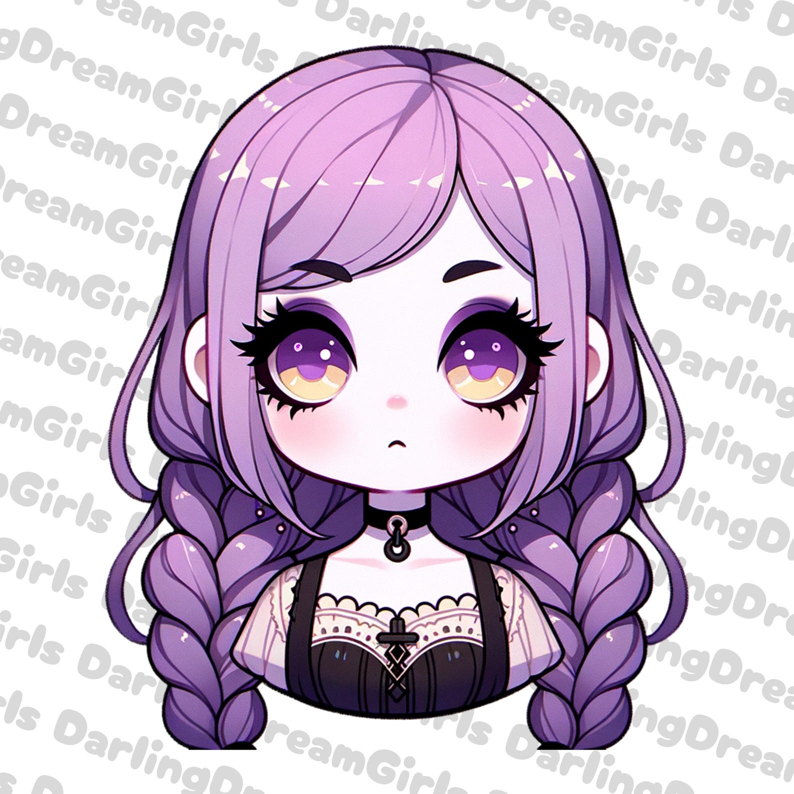 Cute Purple Goth Girl PNG, Design, Instant Download, Digital Design - Etsy