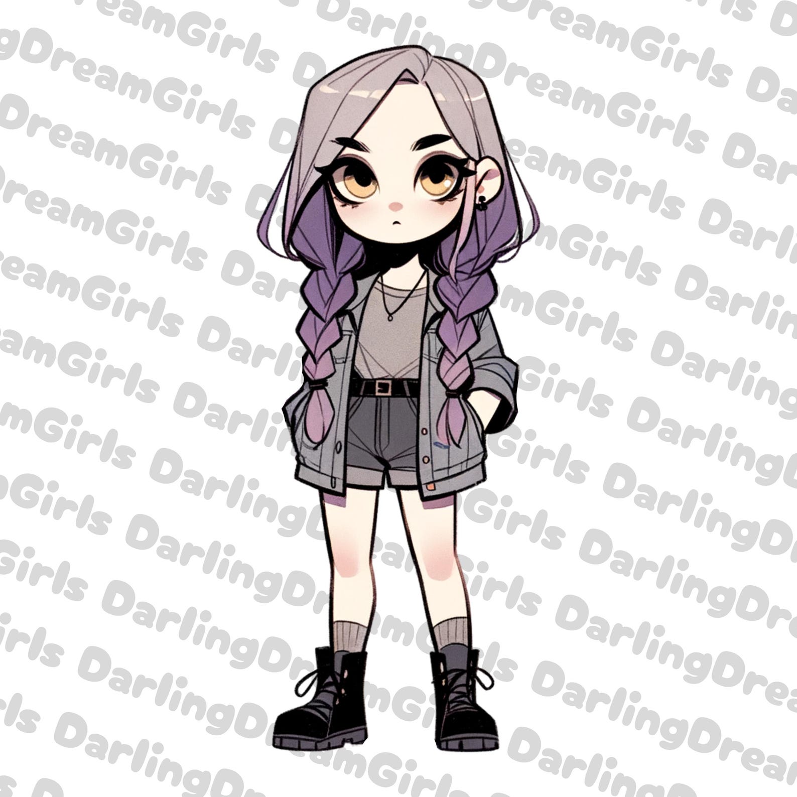 Cute Purple Girl PNG, Design, Instant Download, Digital Design - Etsy