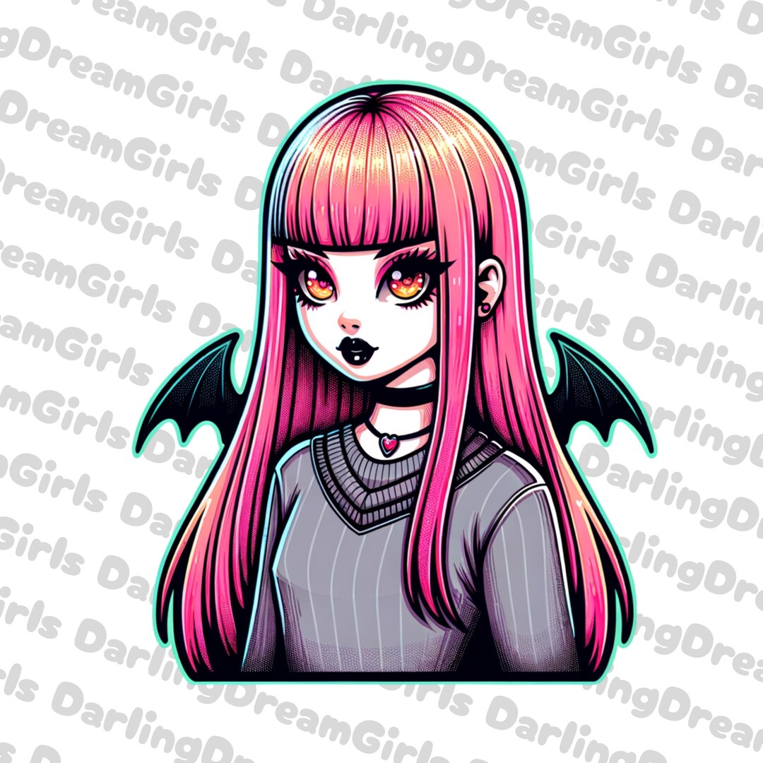 Cute, Pink, Bat Girl PNG, Halloween Design, Instant Download, Digital ...