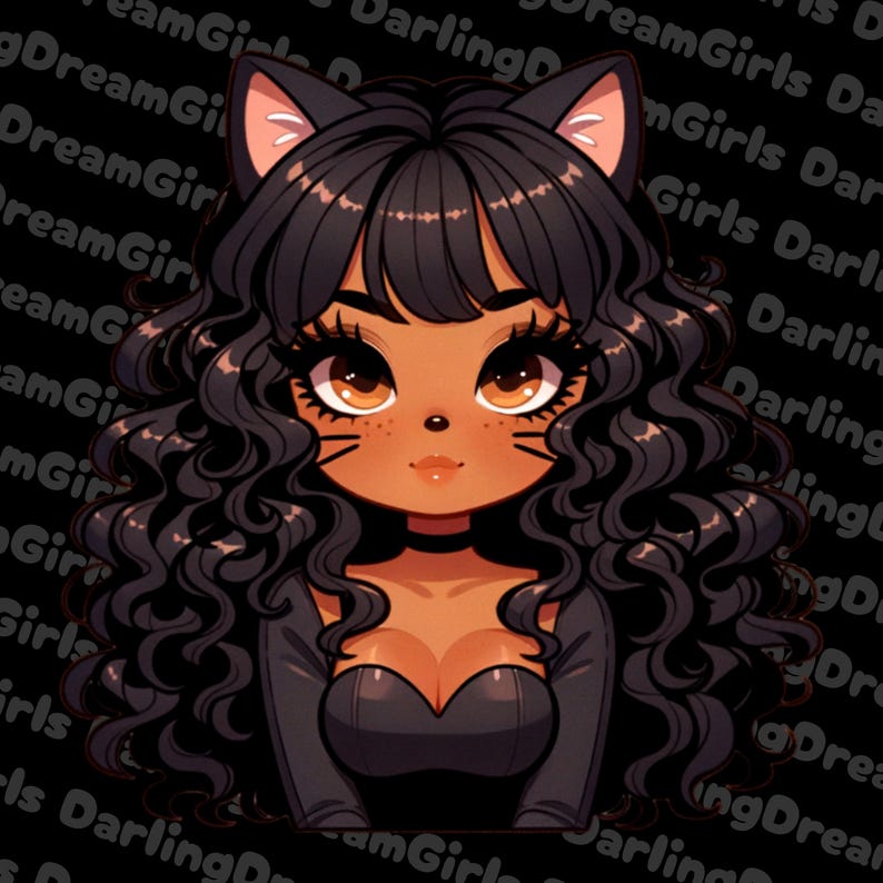 Cute Latina Cat Girl PNG, Halloween Design, Instant Download, Digital ...