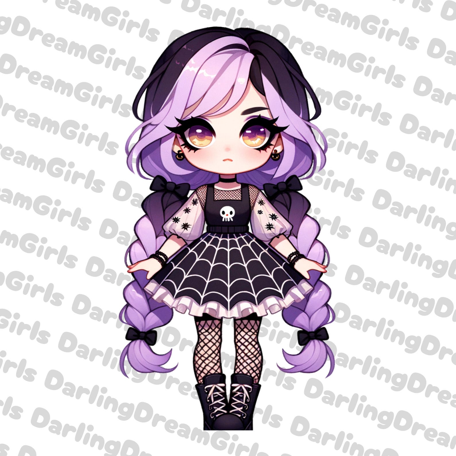 Cute, Purple, Spiderweb Girl PNG, Halloween Design, Instant Download ...