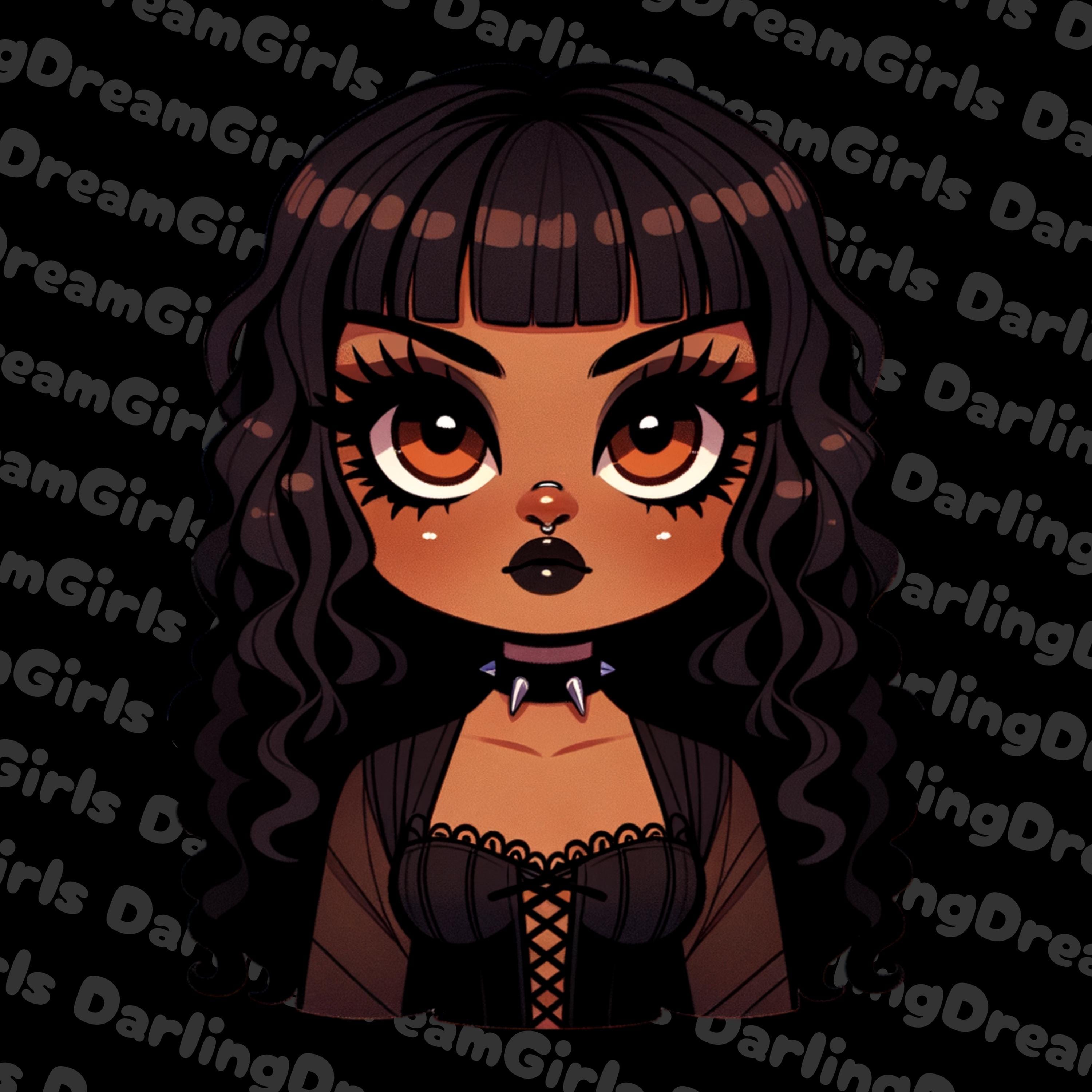 Cute Latina Goth Girl PNG, Design, Instant Download, Digital Design - Etsy