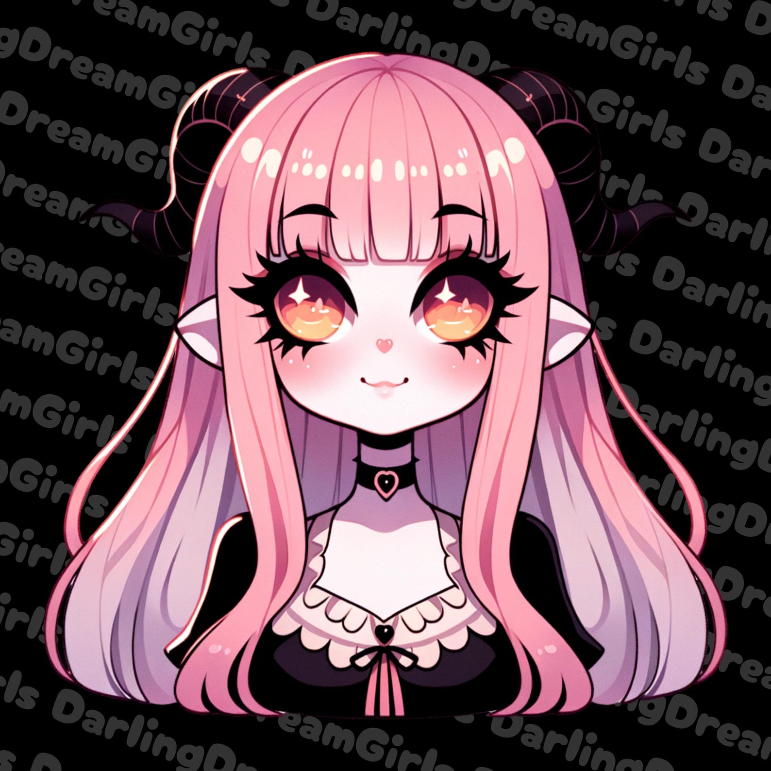 Cute Pink Goth Girl PNG, Design, Instant Download, Digital Design - Etsy
