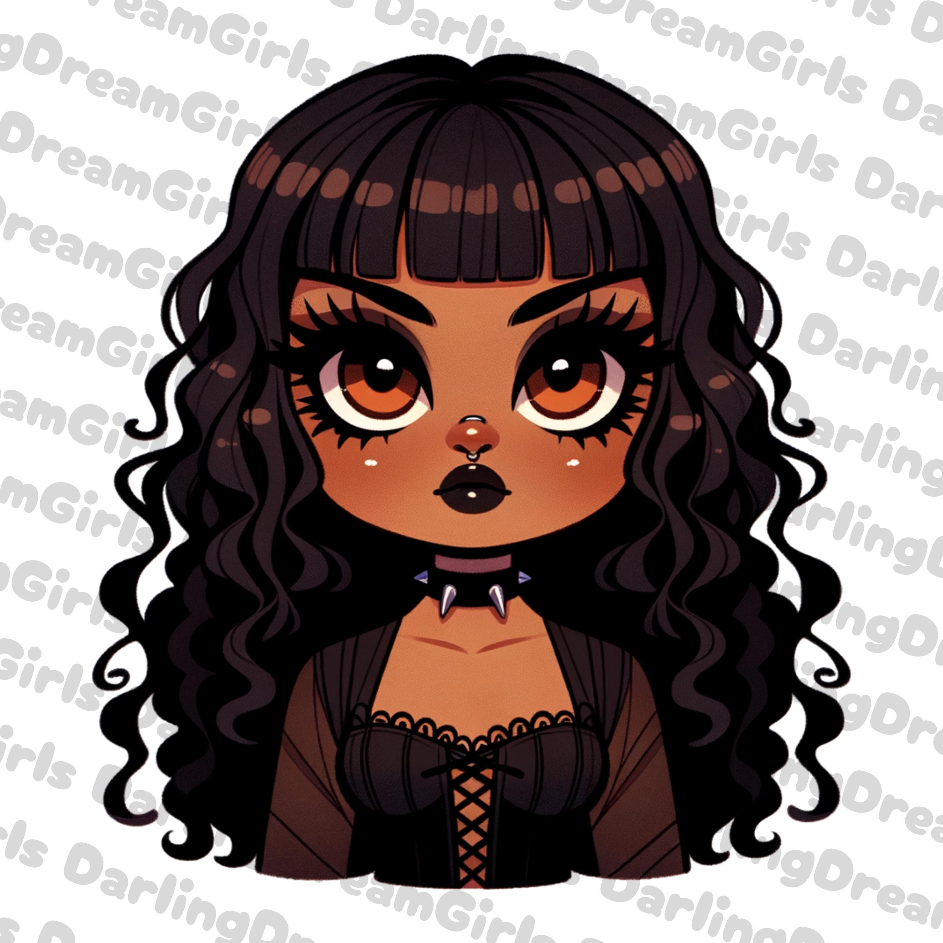 Cute Latina Goth Girl PNG, Design, Instant Download, Digital Design - Etsy