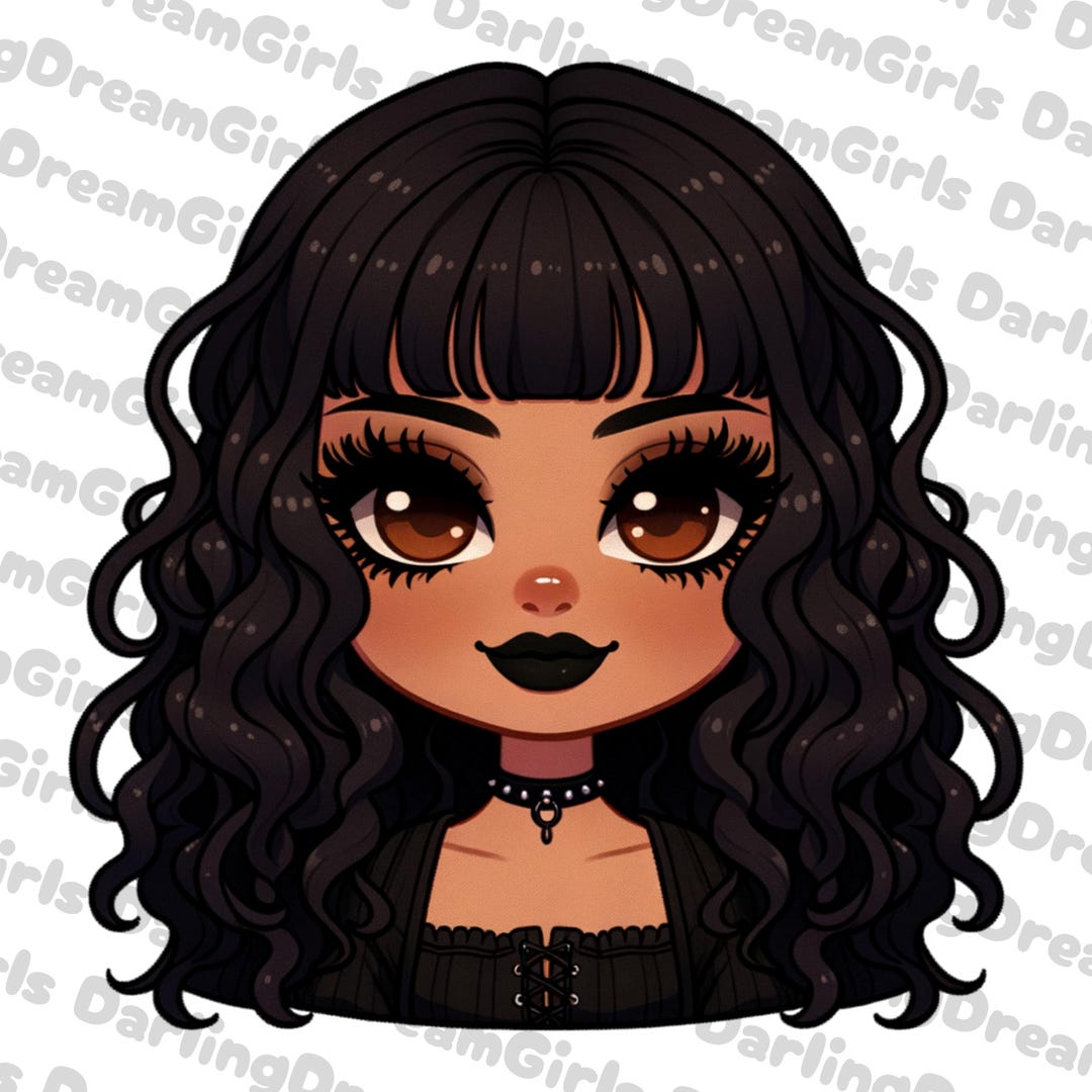 Cute Latina Goth Girl PNG, Design, Instant Download, Digital Design - Etsy