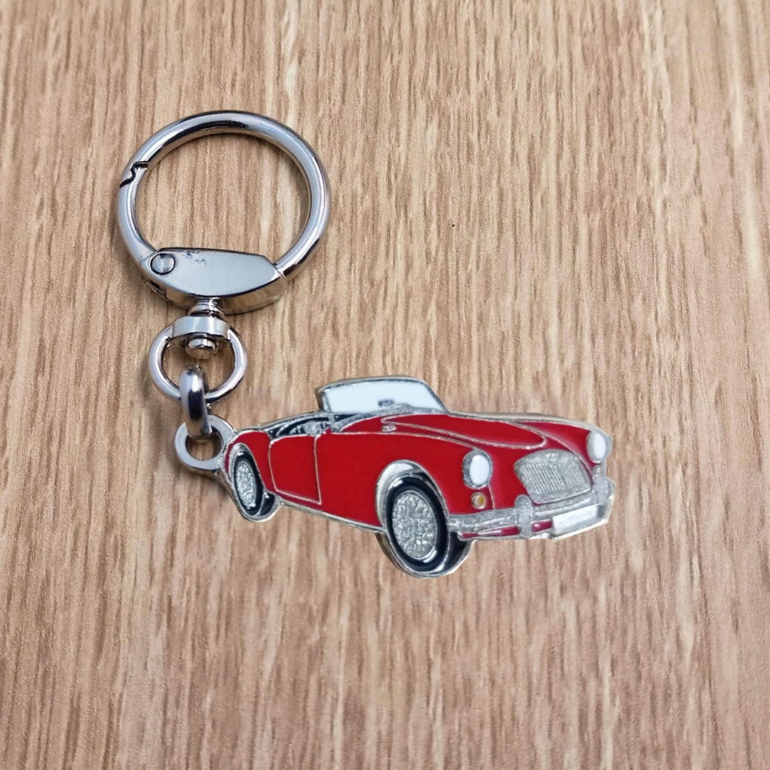 MG Mga Keychain, Classic Car Pendant, Metal Enamel Keychain, Retro ...