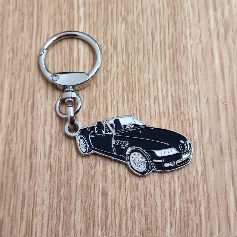 BMW Z3 Keychain, Classic Car Pendant, Metal Enamel Keychain, Retro ...