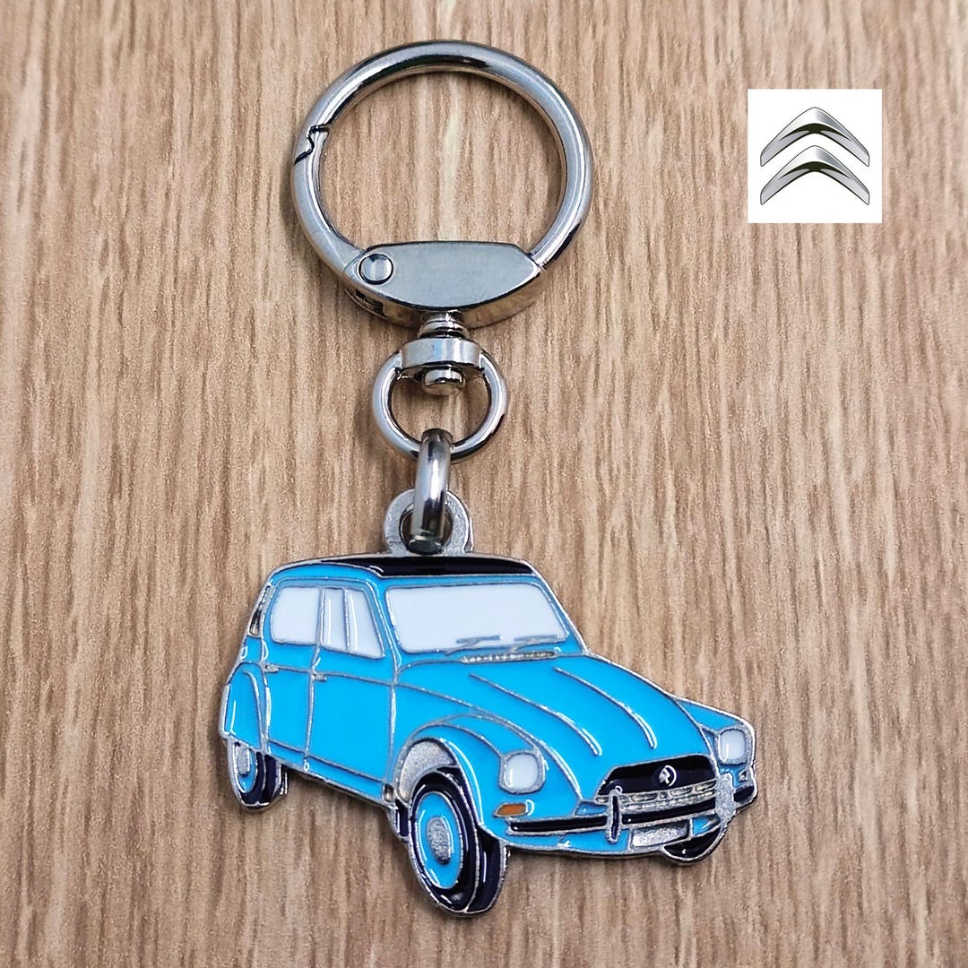 Citroen Dyane Keychain, Classic Car Pendant, Metal Enamel Keychain ...