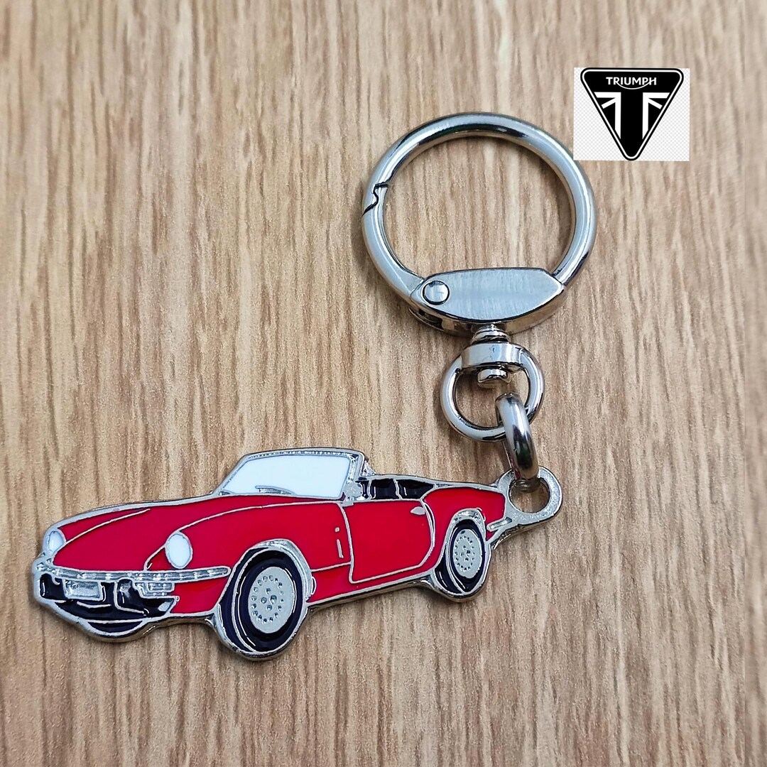 Triumph Spitfire Keychain, Classic Car Pendant, Metal Enamel Keychain ...