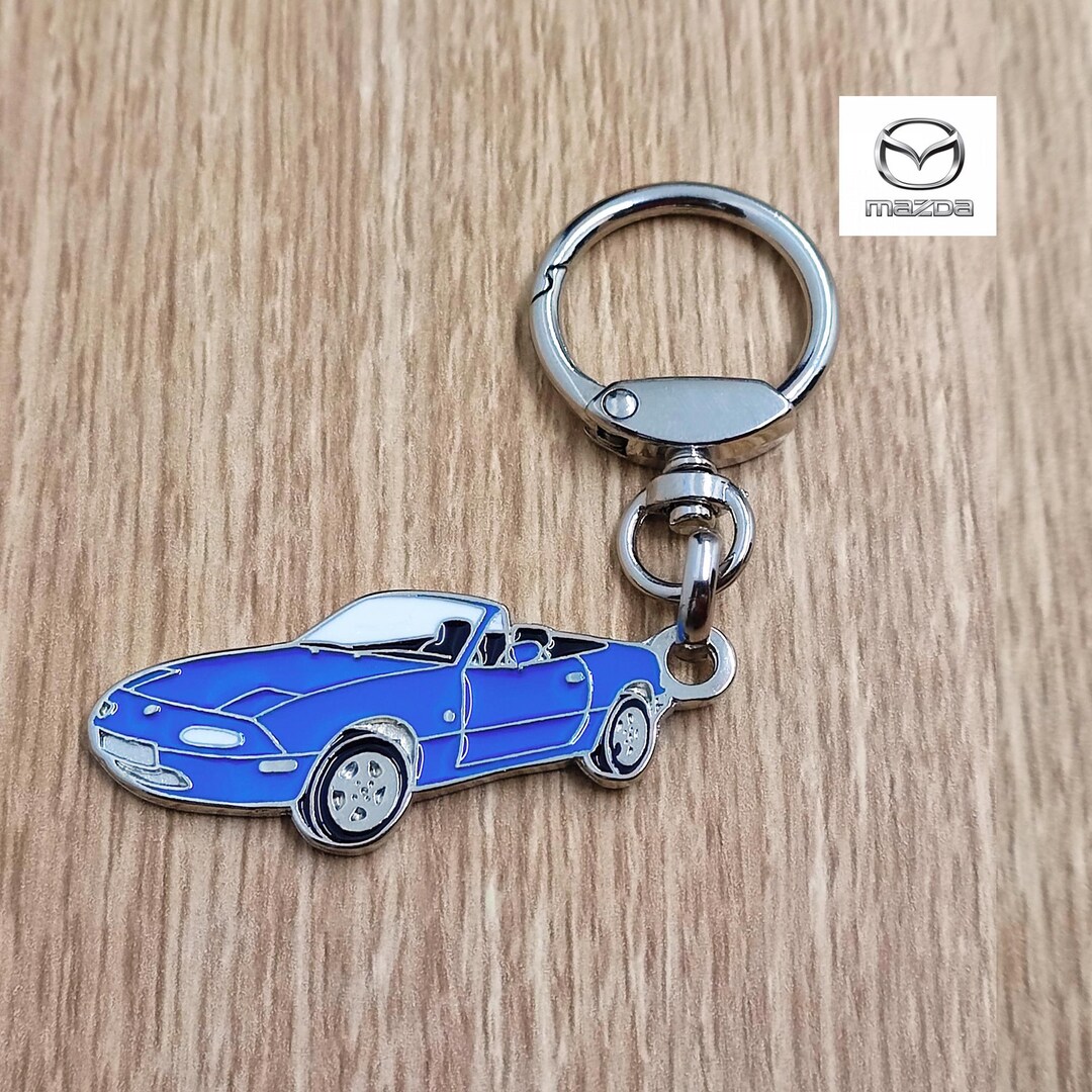 Mazda MX5 Keychain, Classic Car Pendant, Metal Enamel Keychain, Retro ...