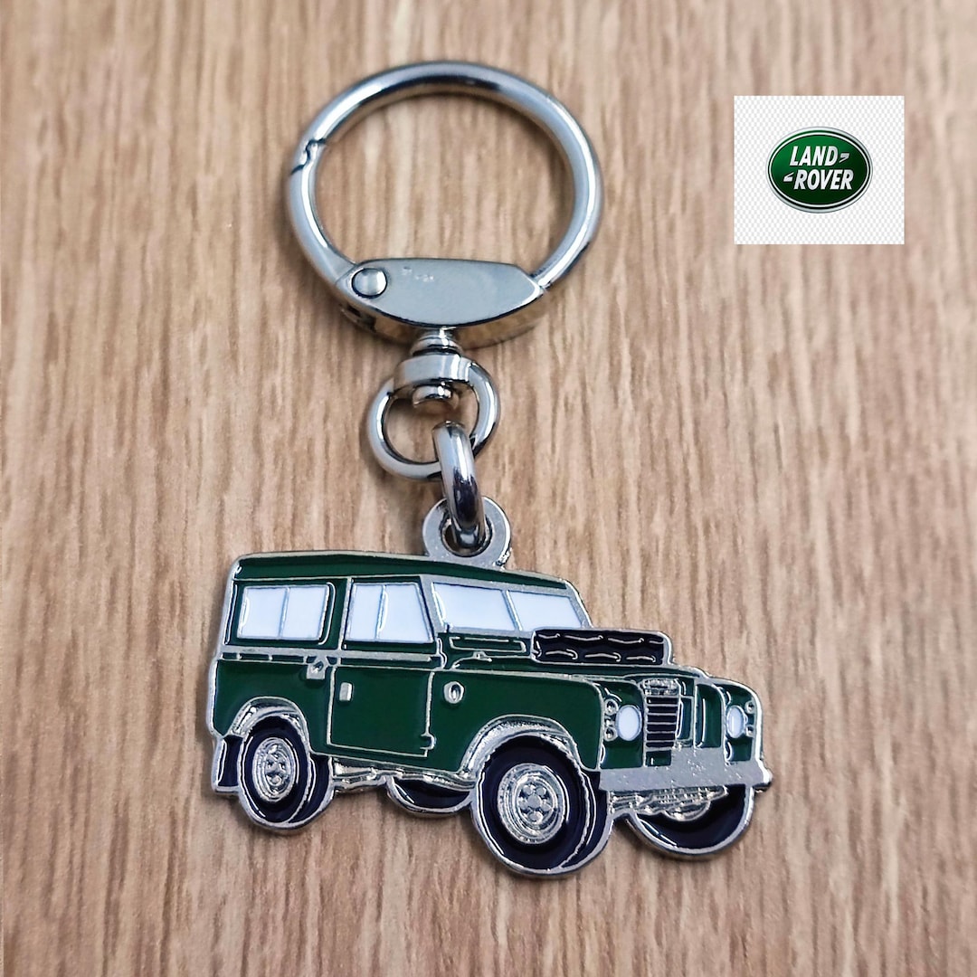 Land Rover Series Keychain, Classic Car Pendant, Metal Enamel Keychain ...