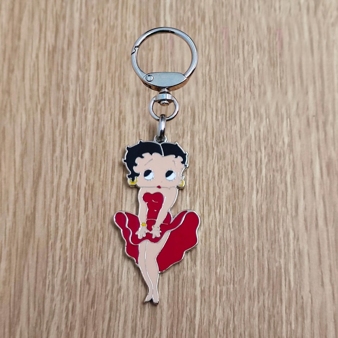 Betty Boop Metal Keychain, Color Enamel Keyring, Cartoon Girl Keychain ...