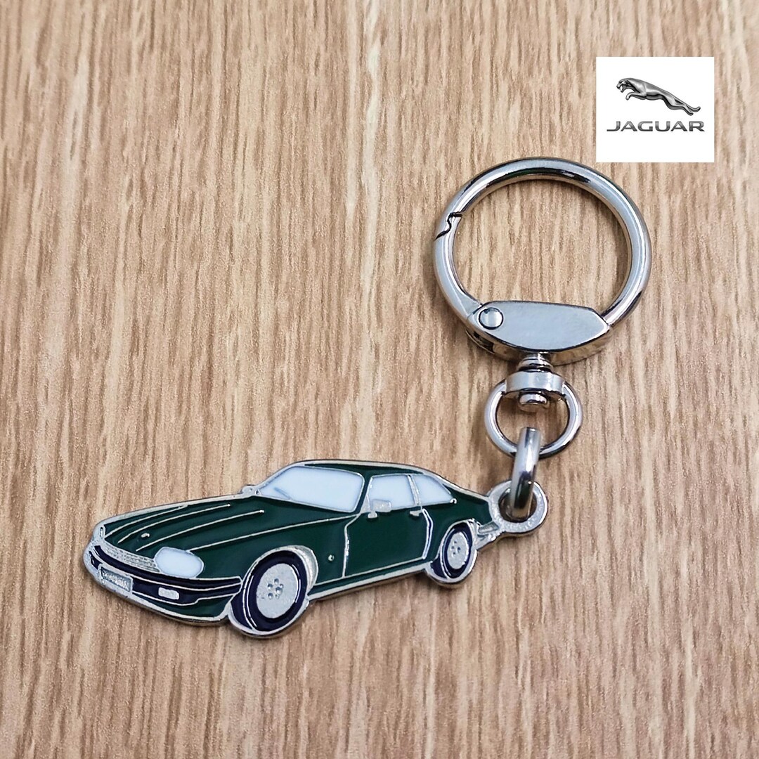 Jaguar XJS Keychain, Classic Car Pendant, Metal Enamel Keychain, Retro ...
