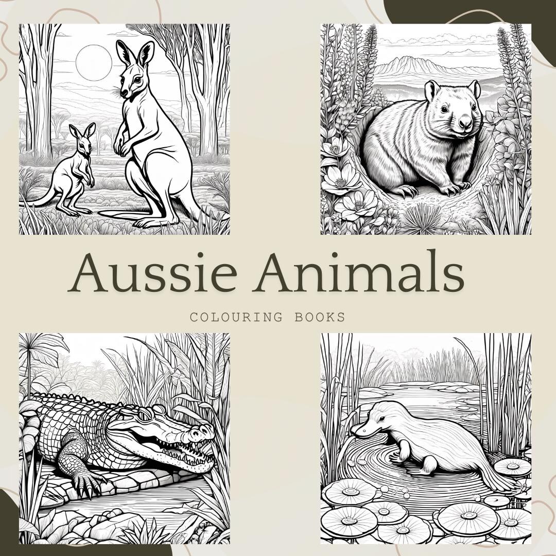 Australian Animals Colouring Book - Etsy