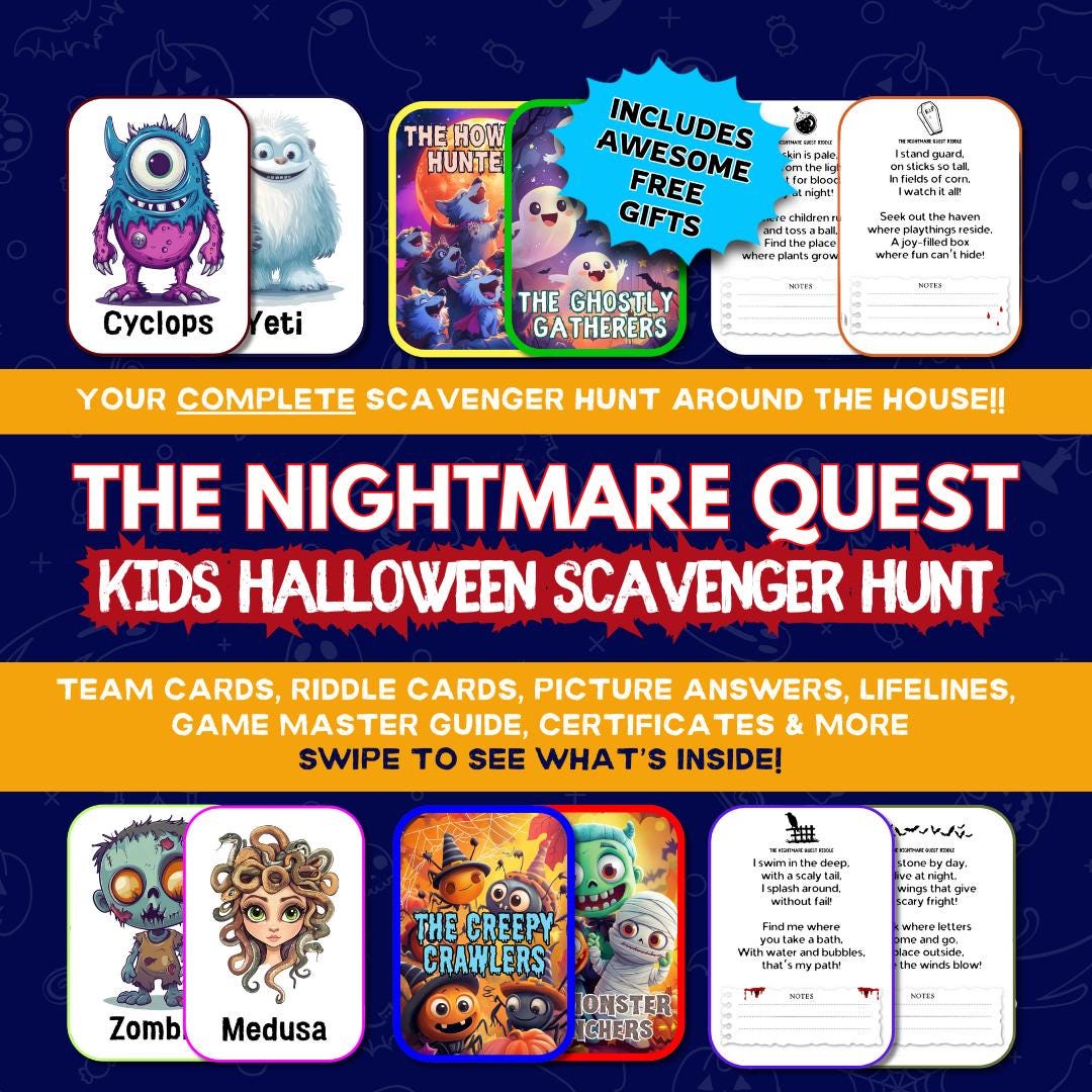 Nightmare Quest: Halloween Scavenger Hunt for Kids of All Ages | Fun ...