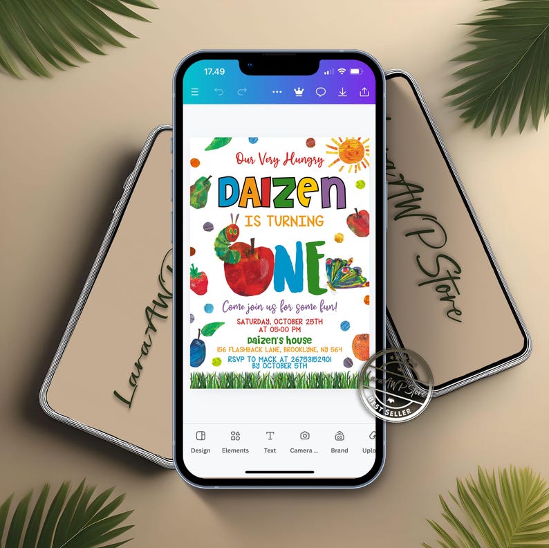 A Very Hungry Caterpillar Birthday Invitation, Hungry Caterpillar ...