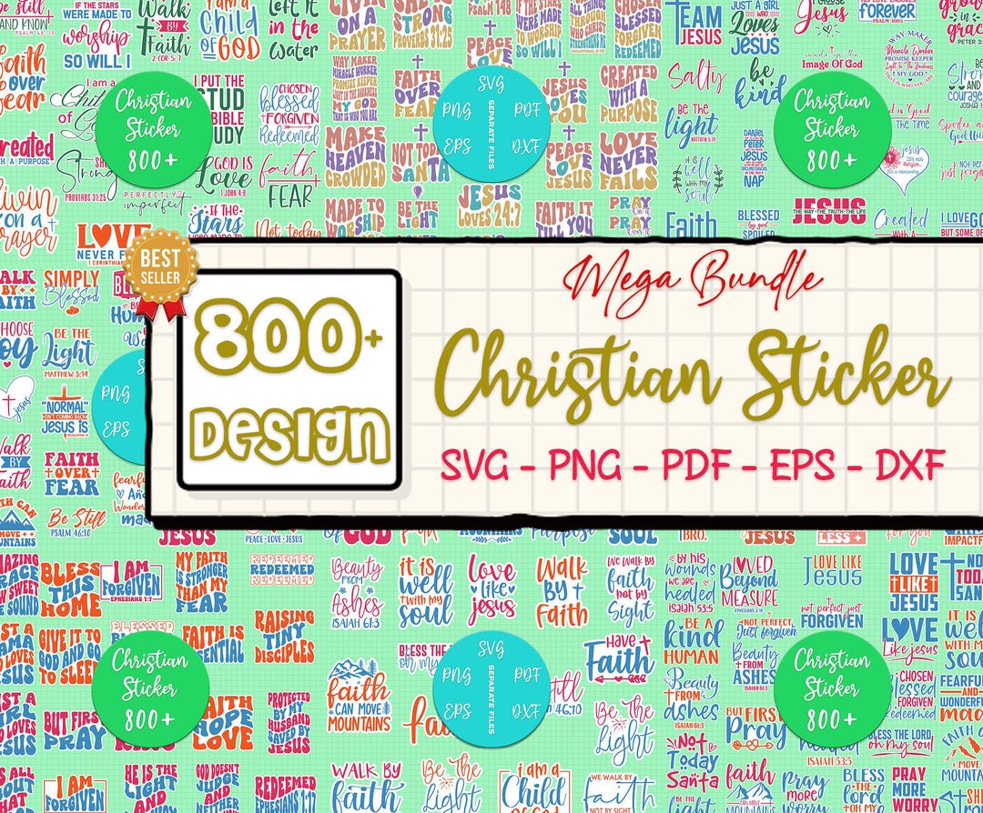 Mega Bundle Christian SVG, Christian Sticker Mega Bundle, Bible Verse ...