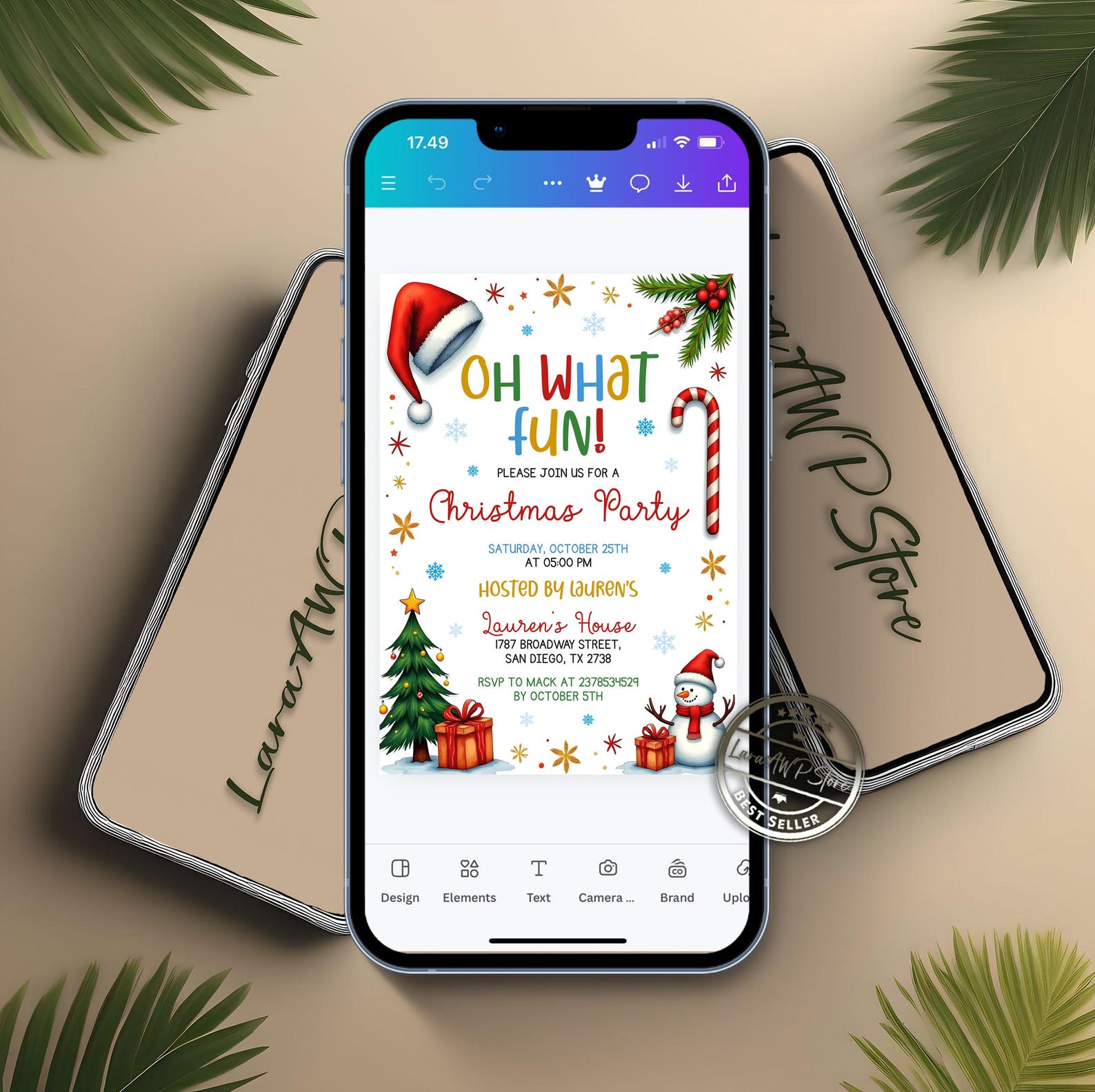 Oh What Fun Christmas Party Invitation, Holiday Celebration Invite ...