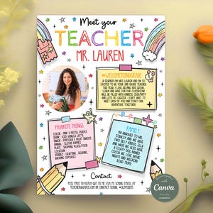 Meet the Teacher Template, Get to Know Teacher Kindergarten Flyer All ...