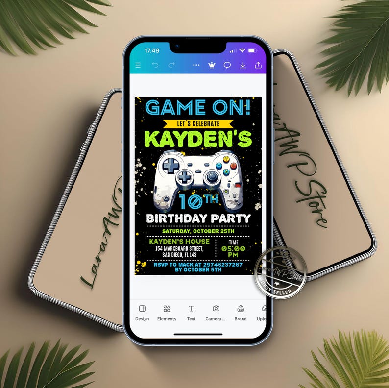 Video Game Birthday Invitation, Gamer Party Invitation Template, Gaming ...