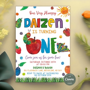 A Very Hungry Caterpillar Birthday Invitation, Hungry Caterpillar ...