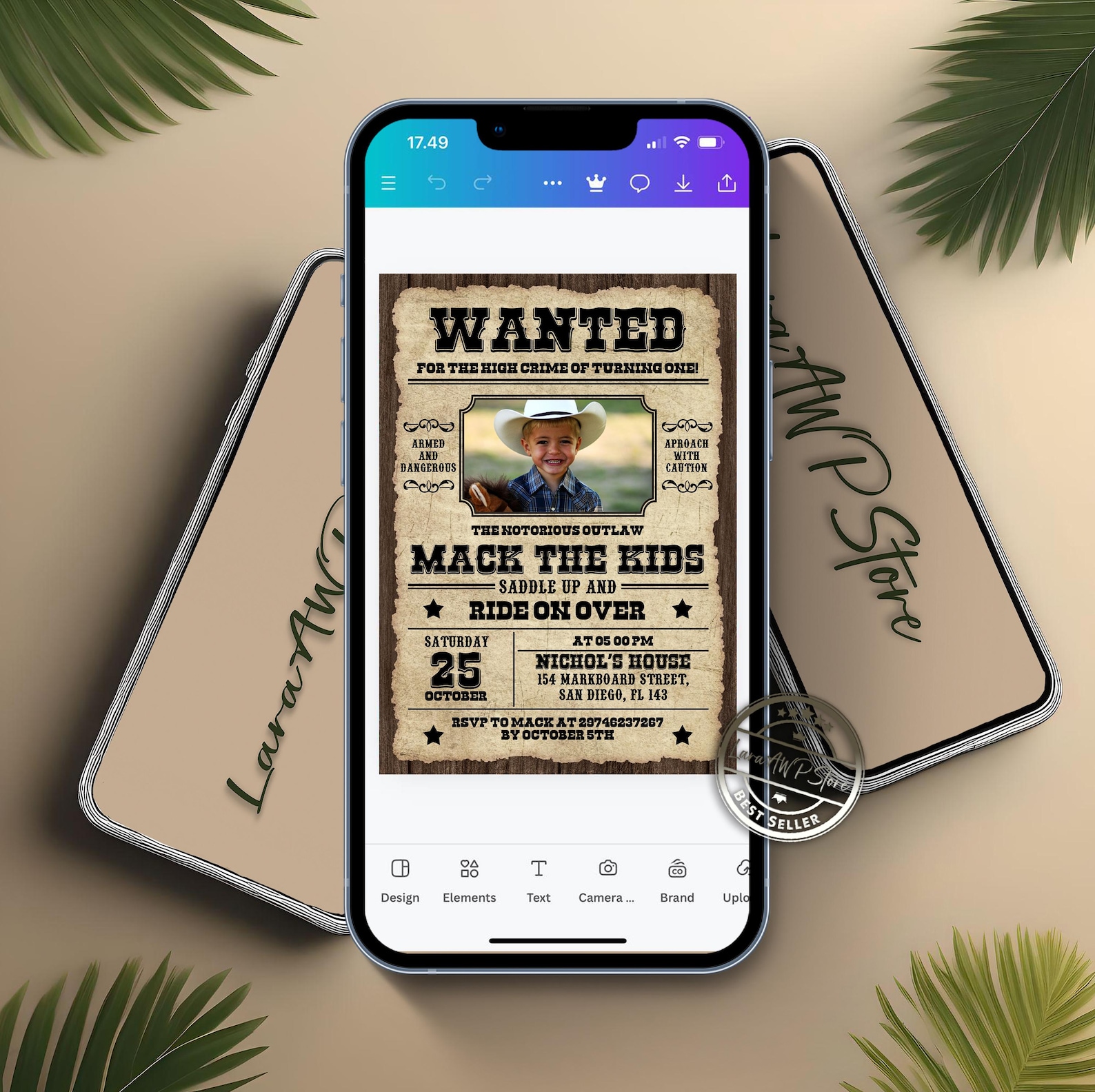 Wanted Poster Invitation, Cowboy Birthday Party Invitation, Western ...