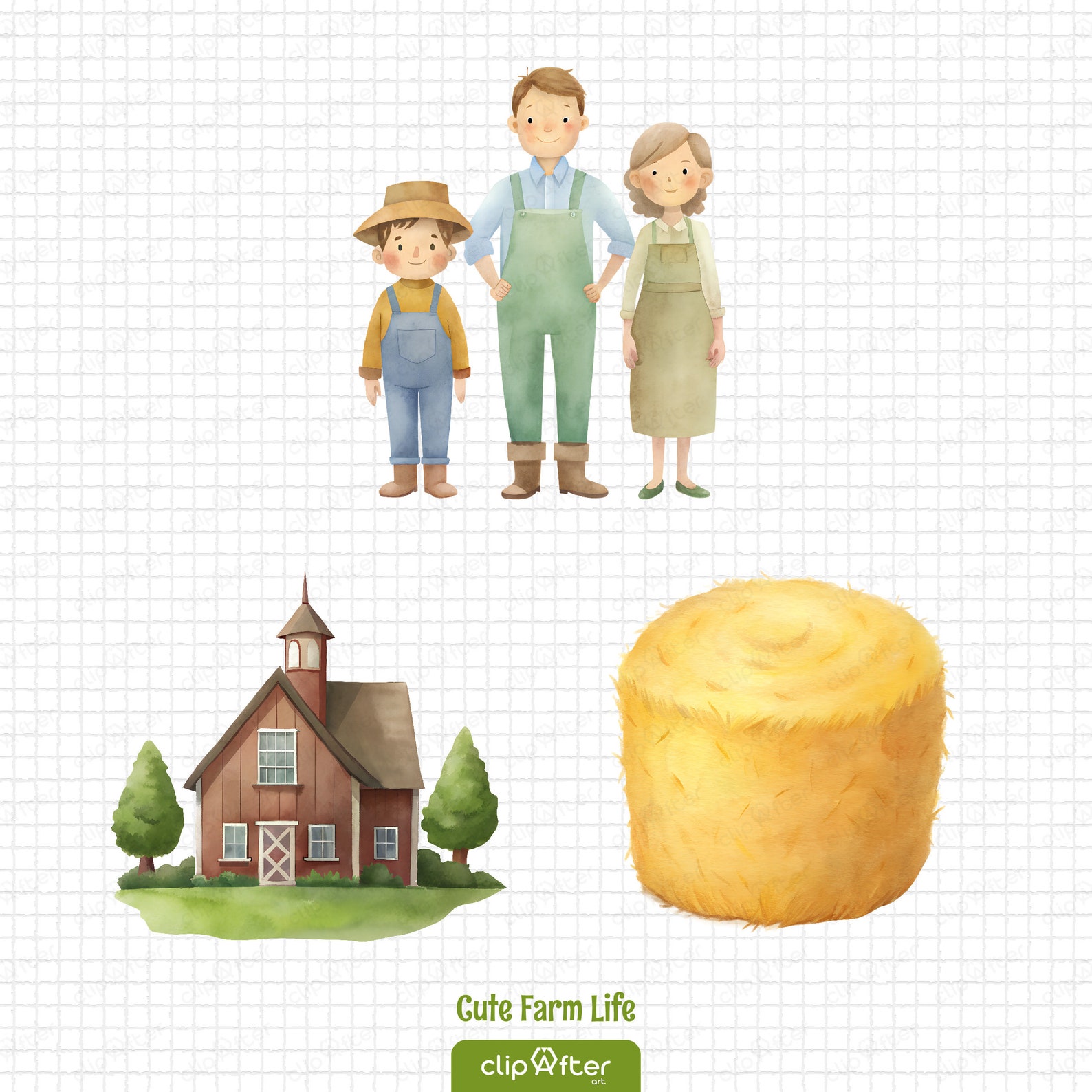 Cute Farm Life Clipart Collection | Adorable Farm I Llustrations ...