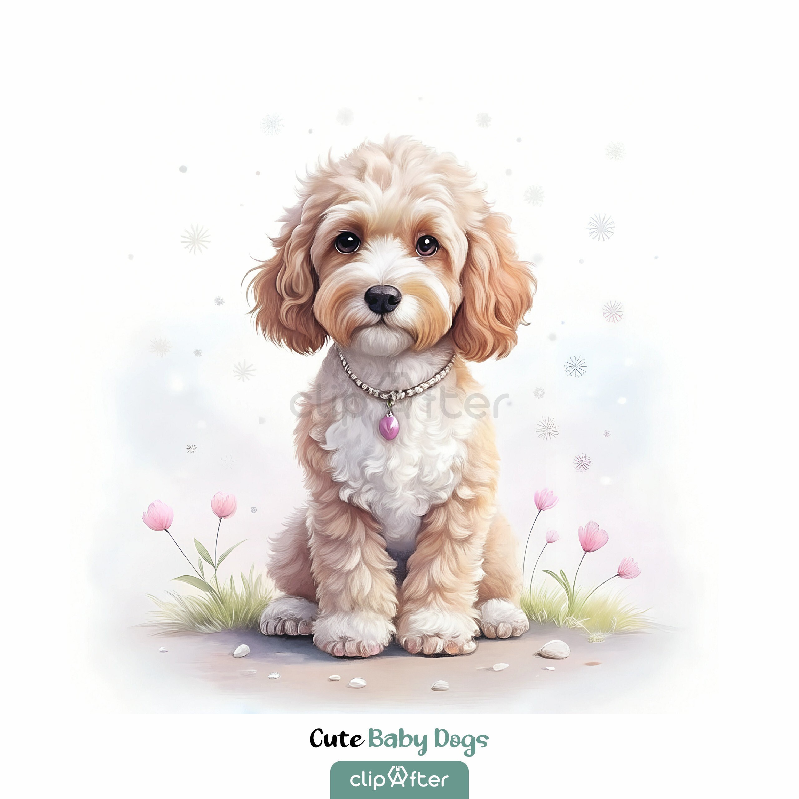 Watercolor Cute Puppy Dog Clipart Collection 75 Dogs JPEG Dog Breed ...