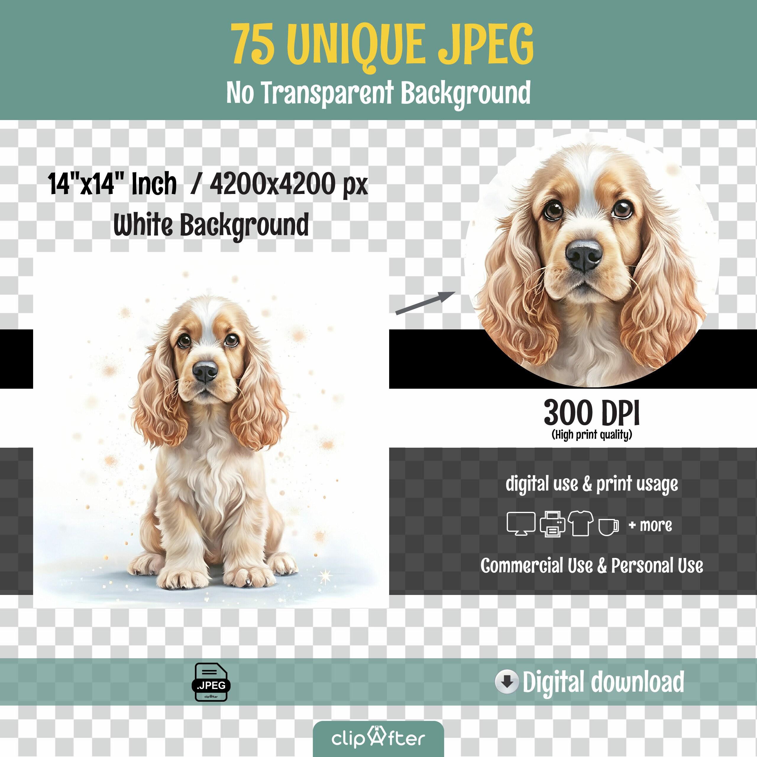 Watercolor Cute Puppy Dog Clipart Collection - 75 Dogs - JPEG Dog Breed ...