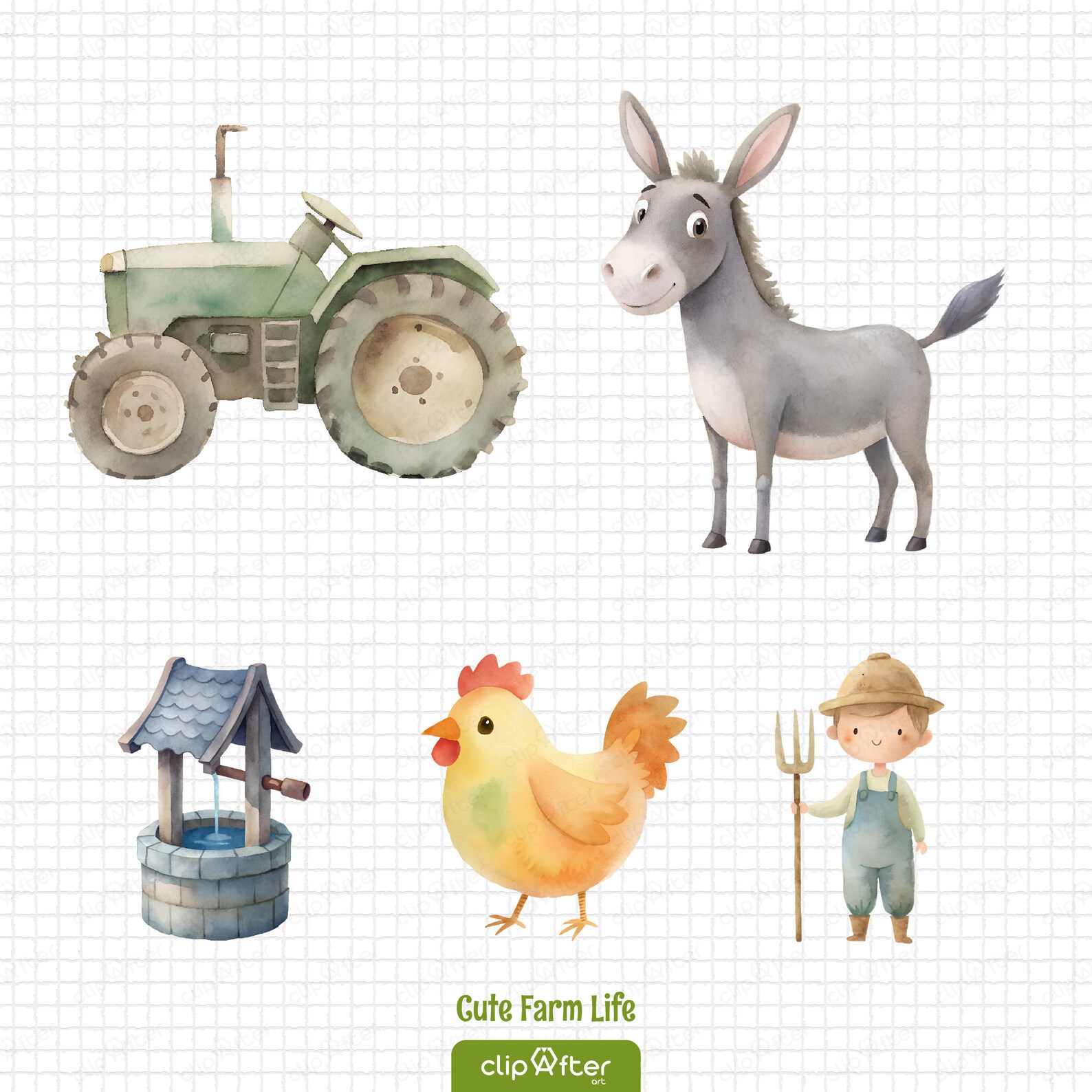 Cute Farm Life Clipart Collection | Adorable Farm I Llustrations ...