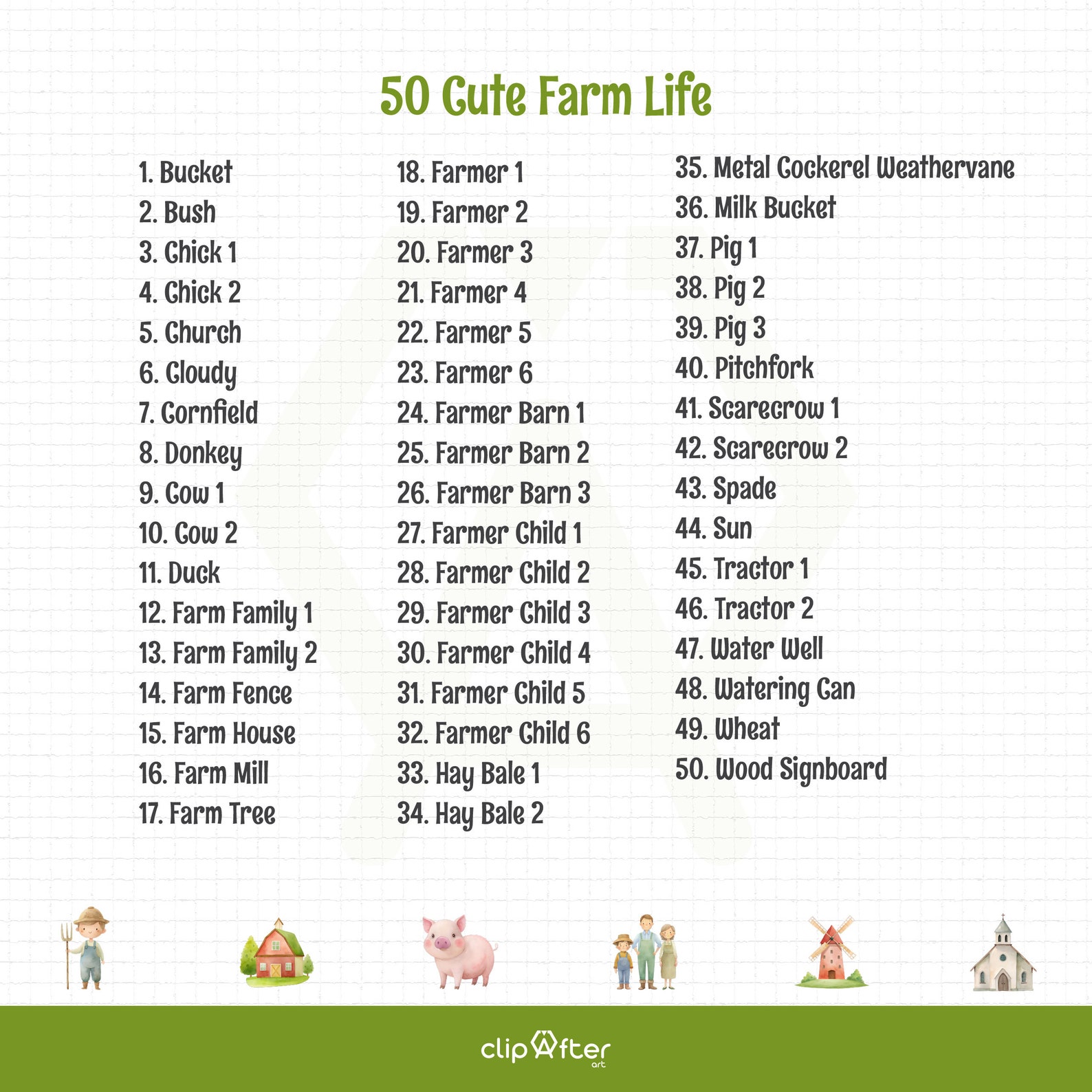 Cute Farm Life Clipart Collection | Adorable Farm I Llustrations ...
