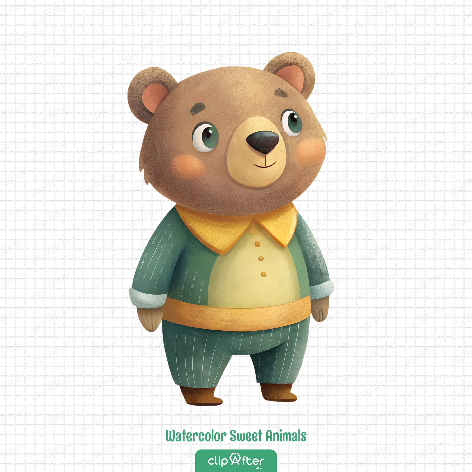 Watercolor Sweet Animal Clipart Set, Forest Cute Animals Clipart PNG ...