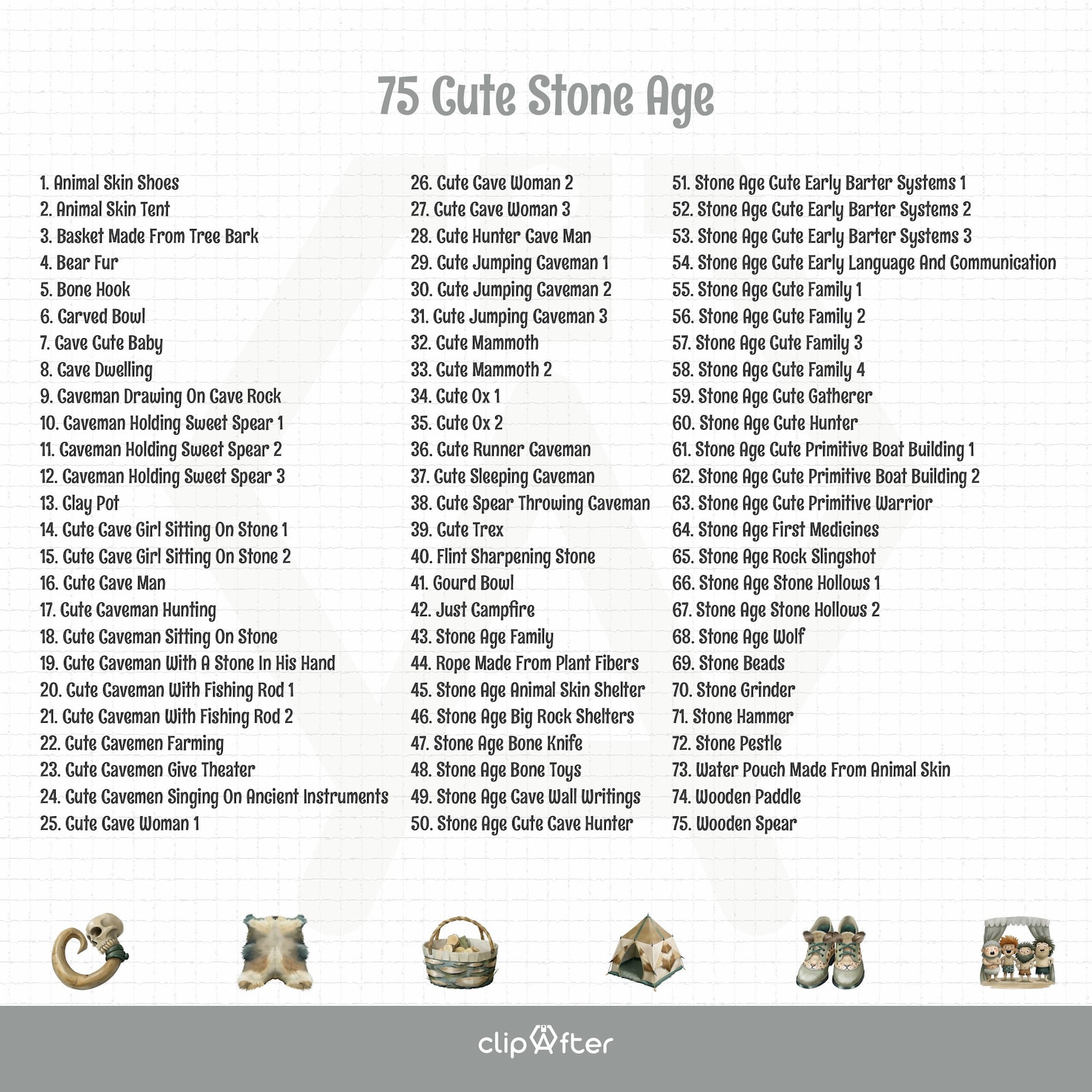 Stone Age Clipart Collection, Stone Age Family, Baby Boy Caveman ...