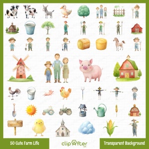 Cute Farm Life Clipart Collection | Adorable Farm I Llustrations ...
